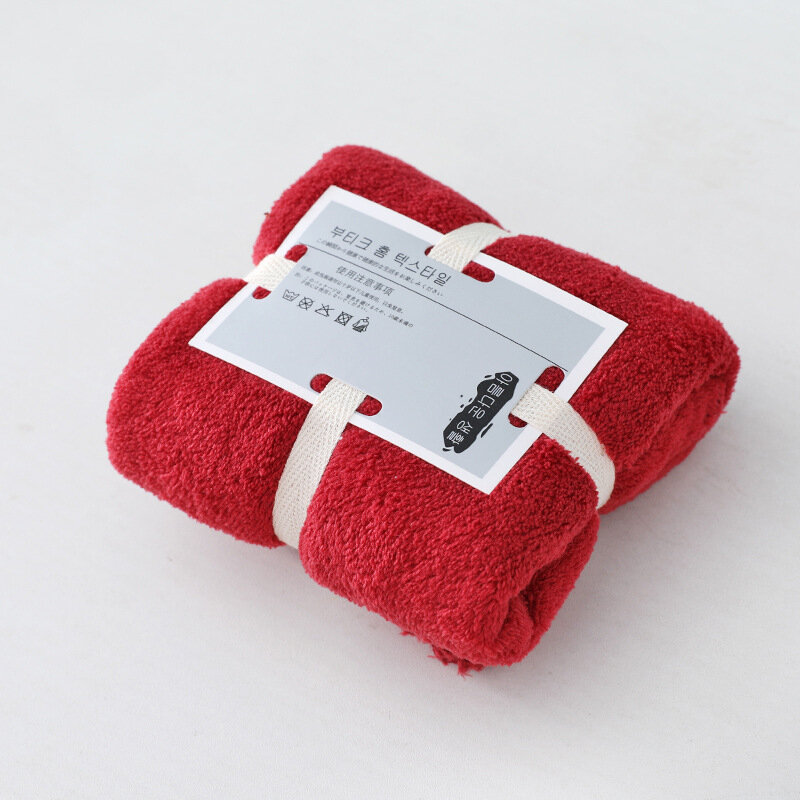 Полотенца Kajomi, банные, коралловый флис, винно-красные, 35х75+70х140 см