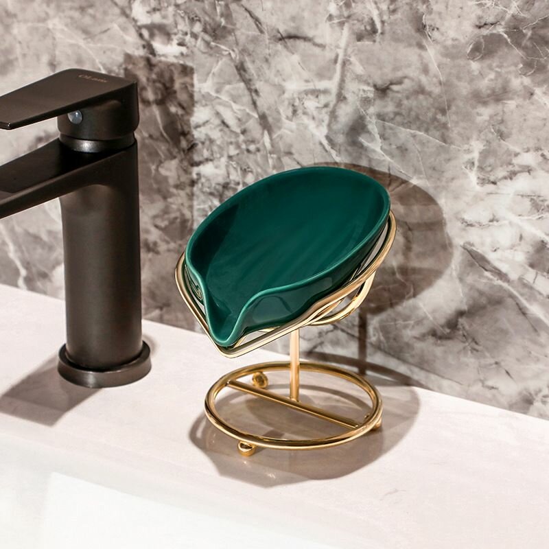 Мыльница из Металлокерамики, Решетка для слива в виде Листьев, Стильное решение для хранения вещей на кухне и в ванной