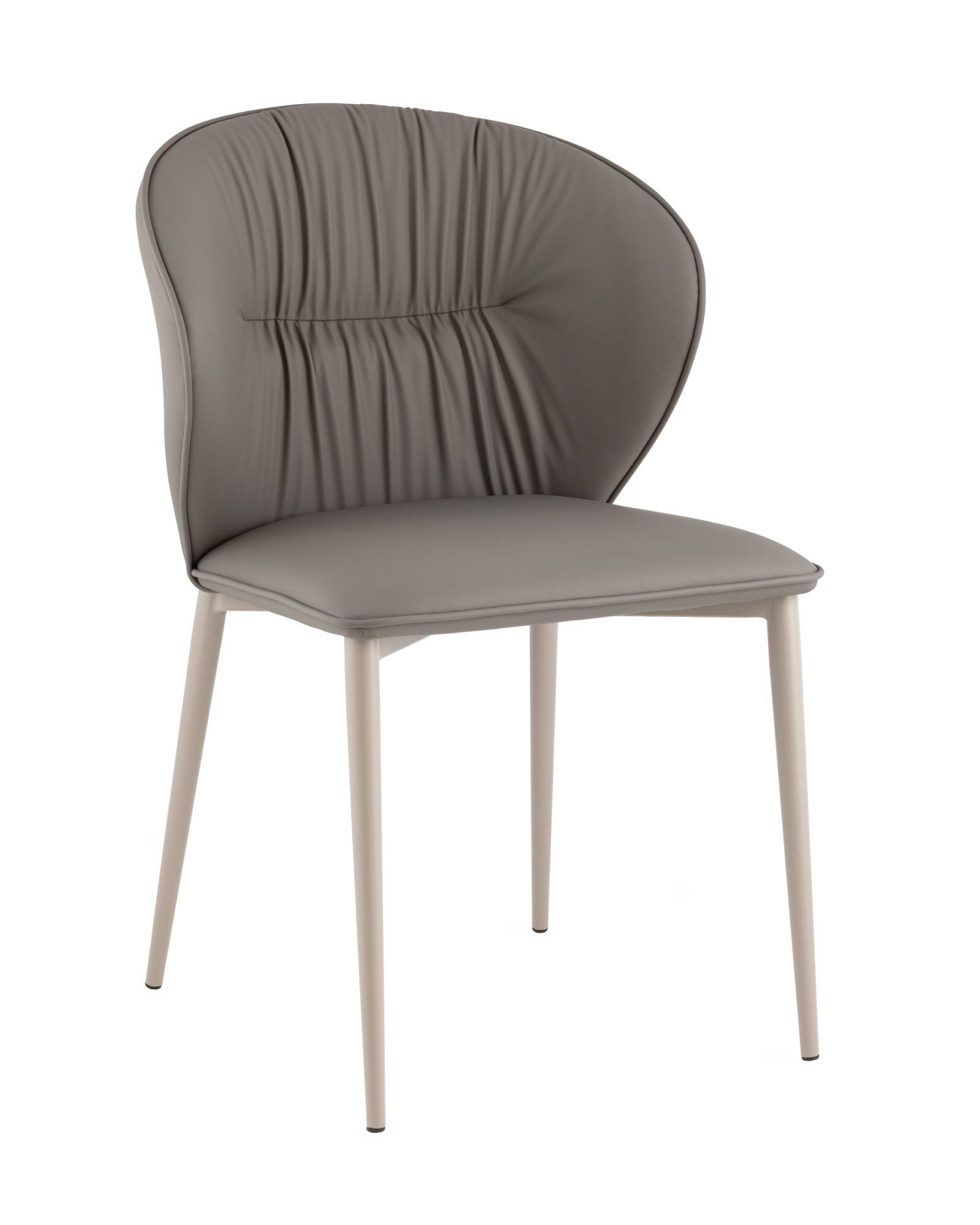 Стул Deia STOOL GROUP серый, металл и экокожа, мягкое сиденье, без подлокотников