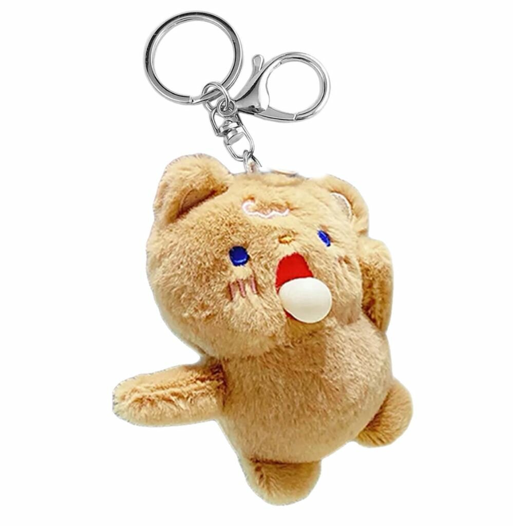 (1шт) Плюшевая подвеска с удивленным выражением лица Puff Bubble-Маленький медвежонок