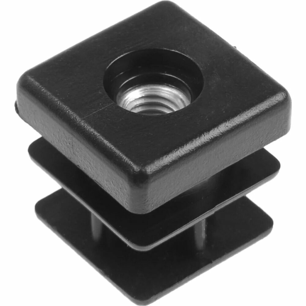 Пластиковая заглушка ножка для квадратных труб 20х20 с гайкой М6 (4шт)