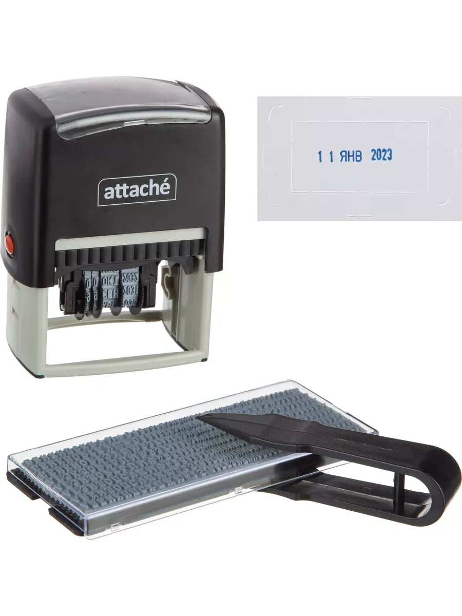 Датер автоматический с цифрами и буквами оттиск 60x40 мм