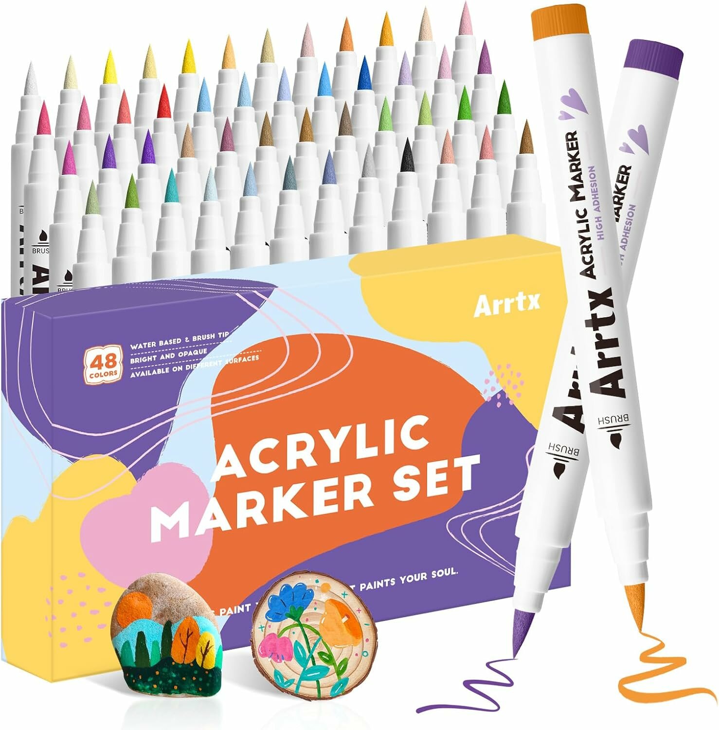 Arrtx Набор кистей для рисования Круглая № 13, 24 шт.