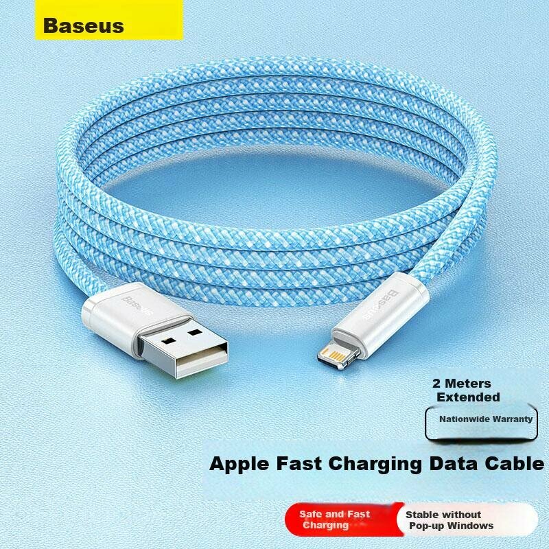 Baseus "Vivid" Series Apple Lightning Cable 2.4A Fast Charging Data Cable for iPhone 14/13/12 Pro Max/11/Xs/XR/8 Mobile Phone Car Charger Cable