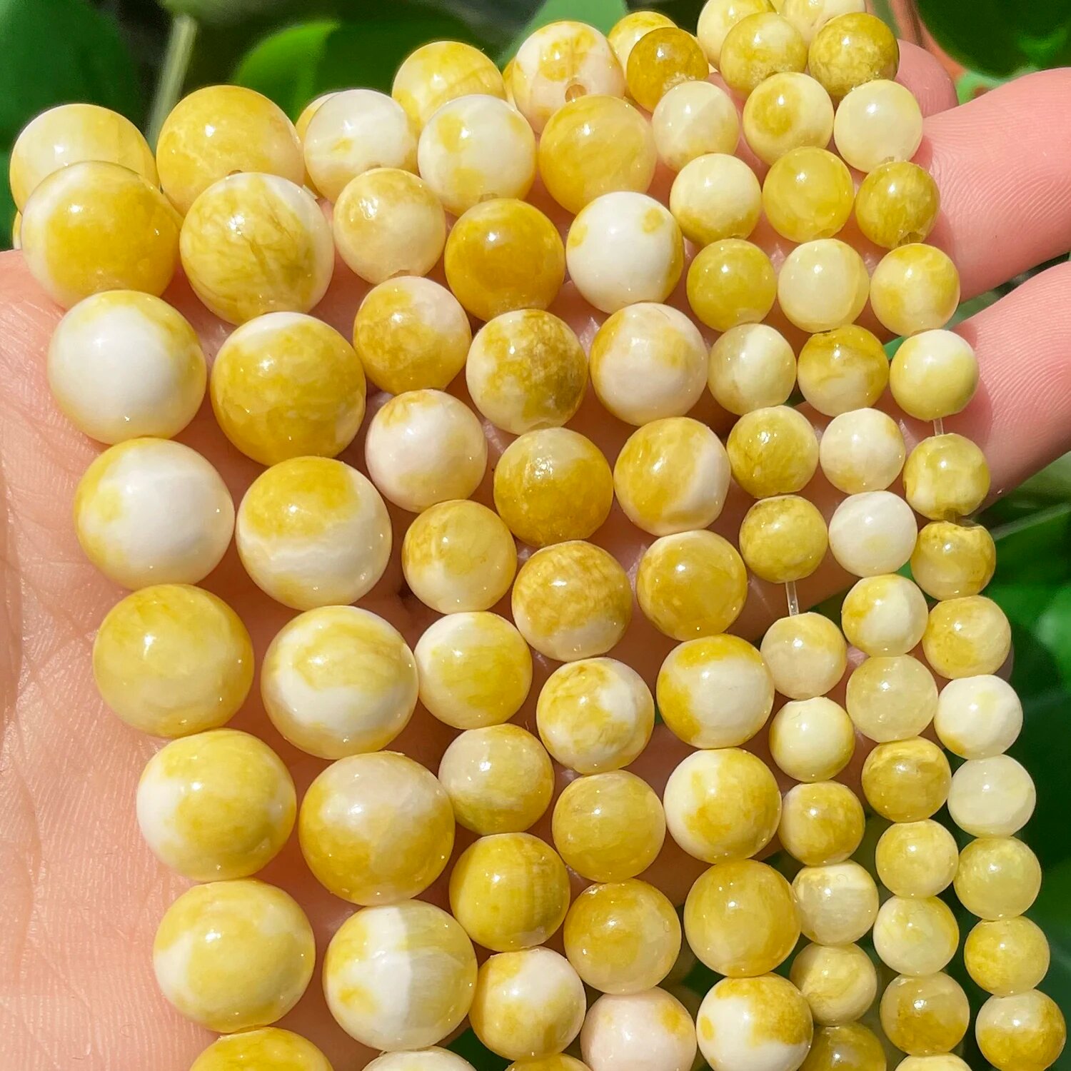 Персидский нефрит, бусины, желто-белые, круглые, xilitata 8mm (approx 46pcs)