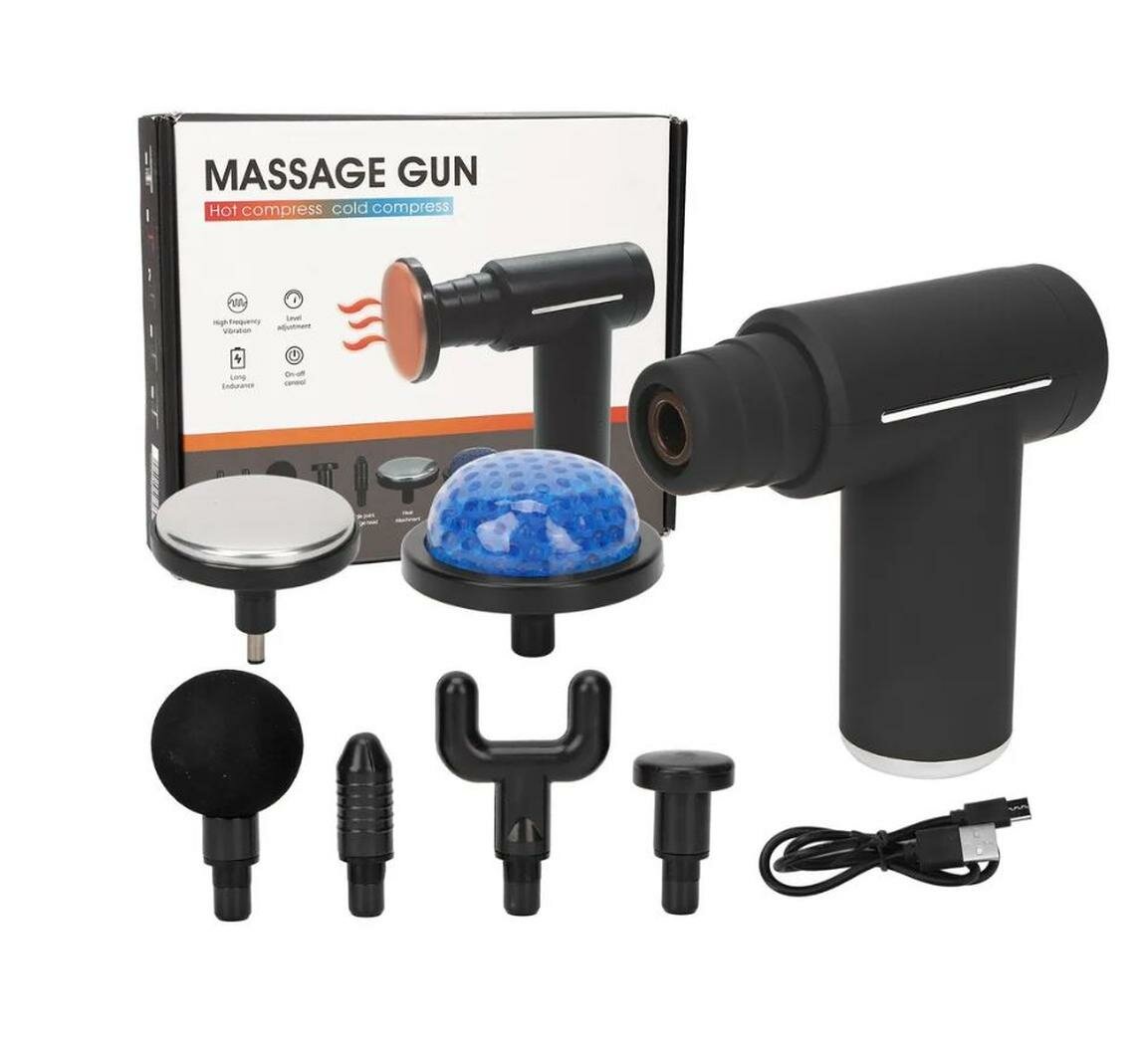 Массажер для мышц, вид массажа: расслабляющий, питание от аккумулятора, цвет черный