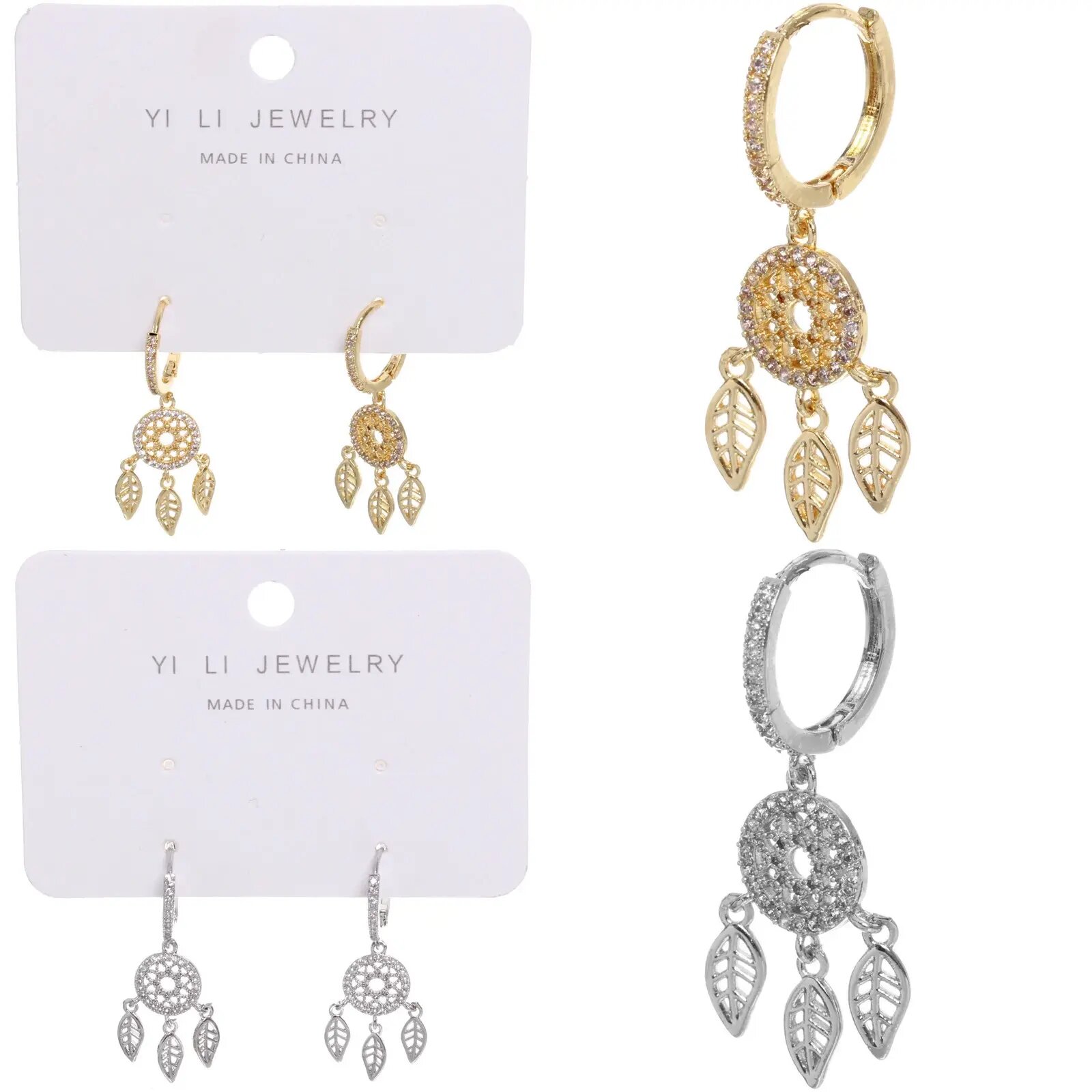 Серьги с подвесками, кристаллы Swarovski