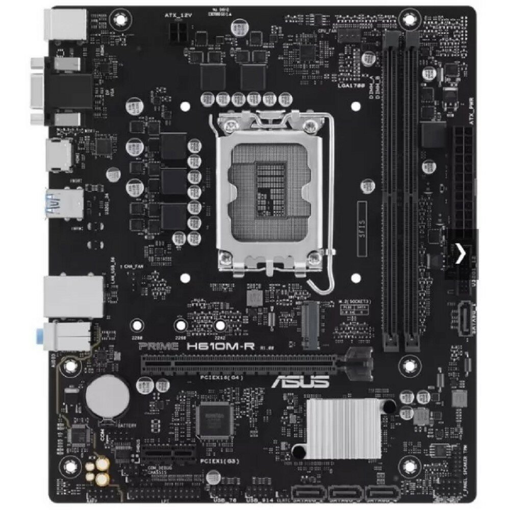 Материнская плата ASUS PRIME H610M-R-SI, LGA1700, mATX, 2xDDR5, VGA, HDMI, DP, M.2, LAN 1Gb