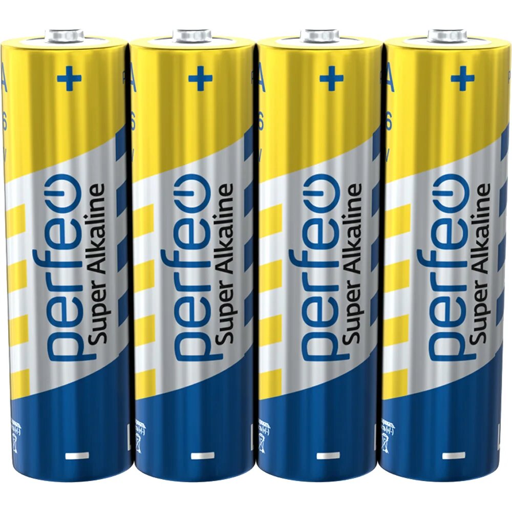 Батарейки Perfeo Super Alkaline LR6/PF LR6/4SH, для устройств с высоким энергопотреблением, 4шт