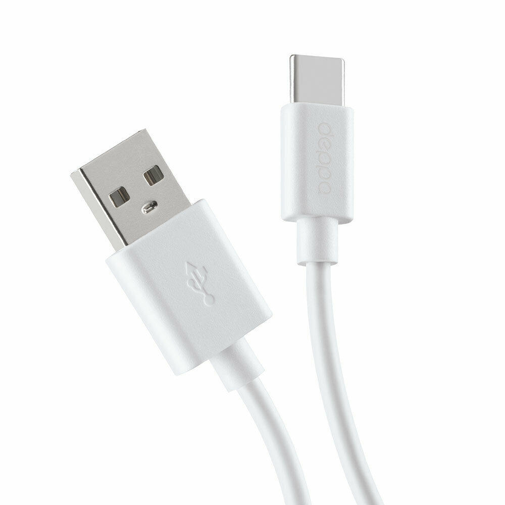 Кабель для зарядки смартфона USB-A - USB-C, USB 2.0, 2.4A, 1.2м, белый, Deppa 72312