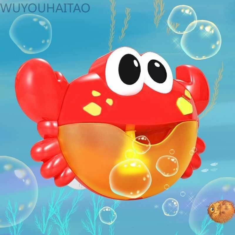Музыкальная детская игрушка Краб - генератор пены для ванной / пеногенератор с мыльными пузырями