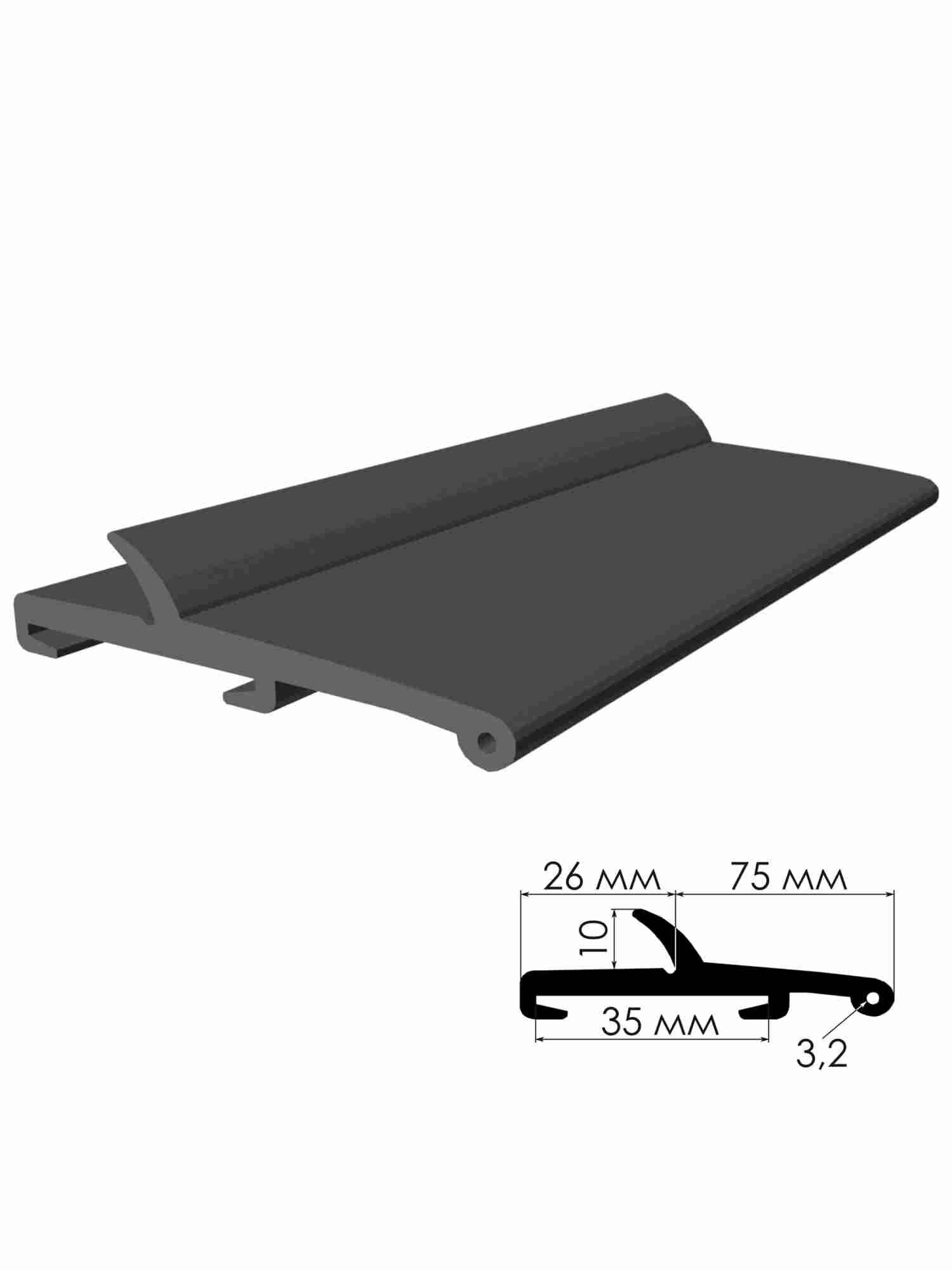 Расширитель колесных арок универсальный 75 мм с крепёжной лентой и проволокой (длина 6 м, резина, для автомобиля) belais #21548