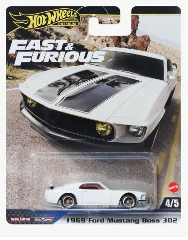 Машинка Hot Wheels Premium Real Rider 1969 Ford Mustang Boss 302 / Хот Вилс Премиум Форд мустанг
