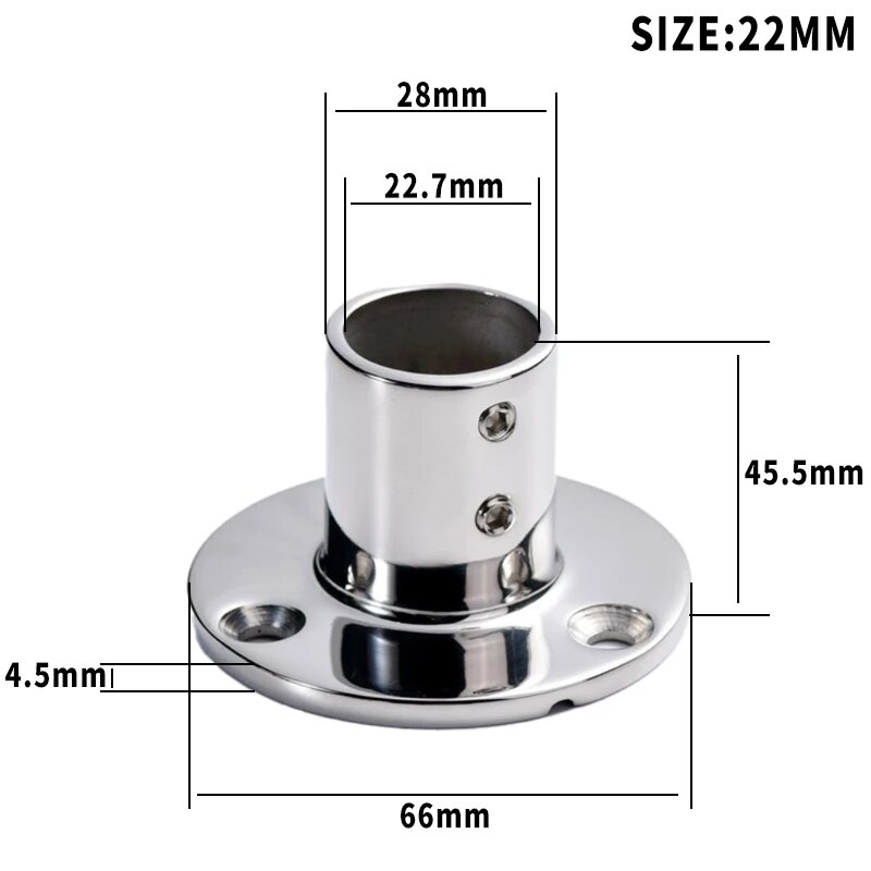 Основание для трубы из нержавеющей стали 316 22/25/30/32 мм 22MM
