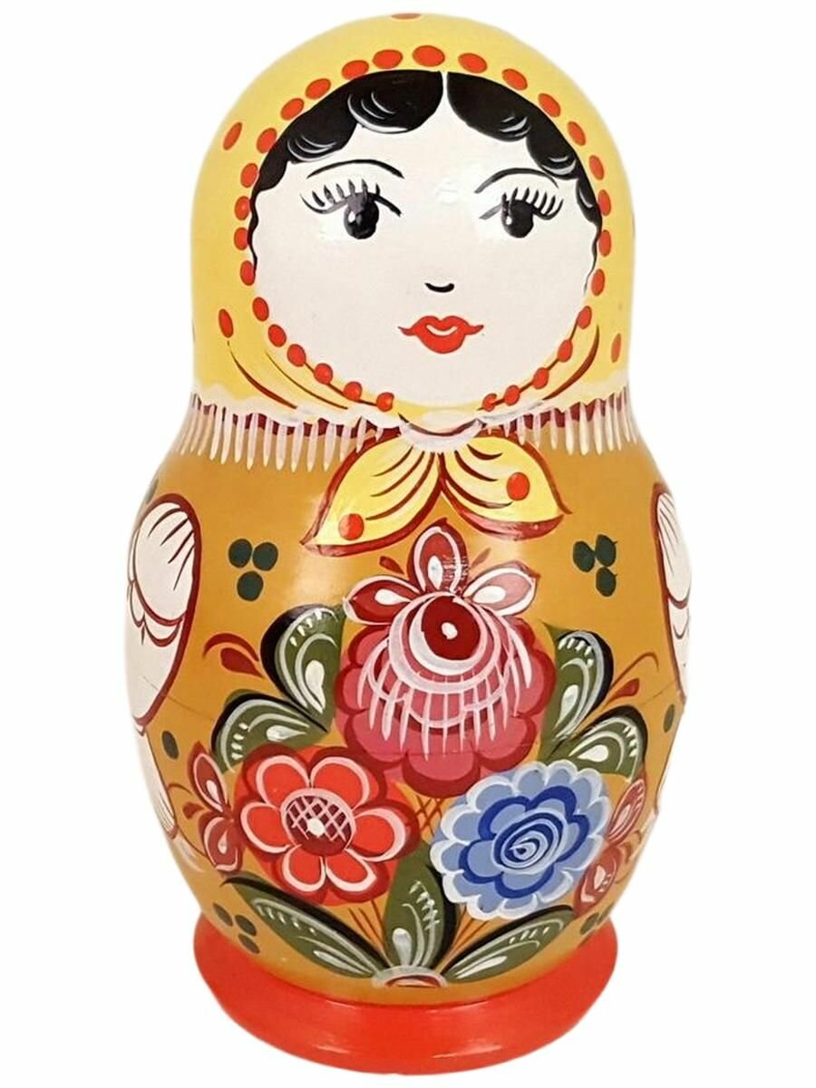 Матрешка 1 предмет-4, Городецкая роспись, ручная авторская работа