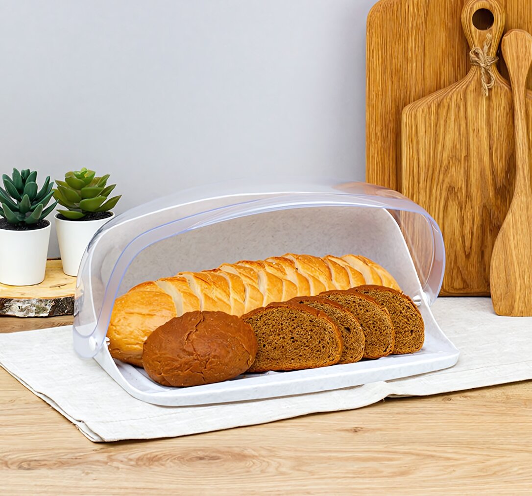Хлебница IDEA малая, мраморная, для хранения хлеба и выпечки, 31,5х25,5х15 см