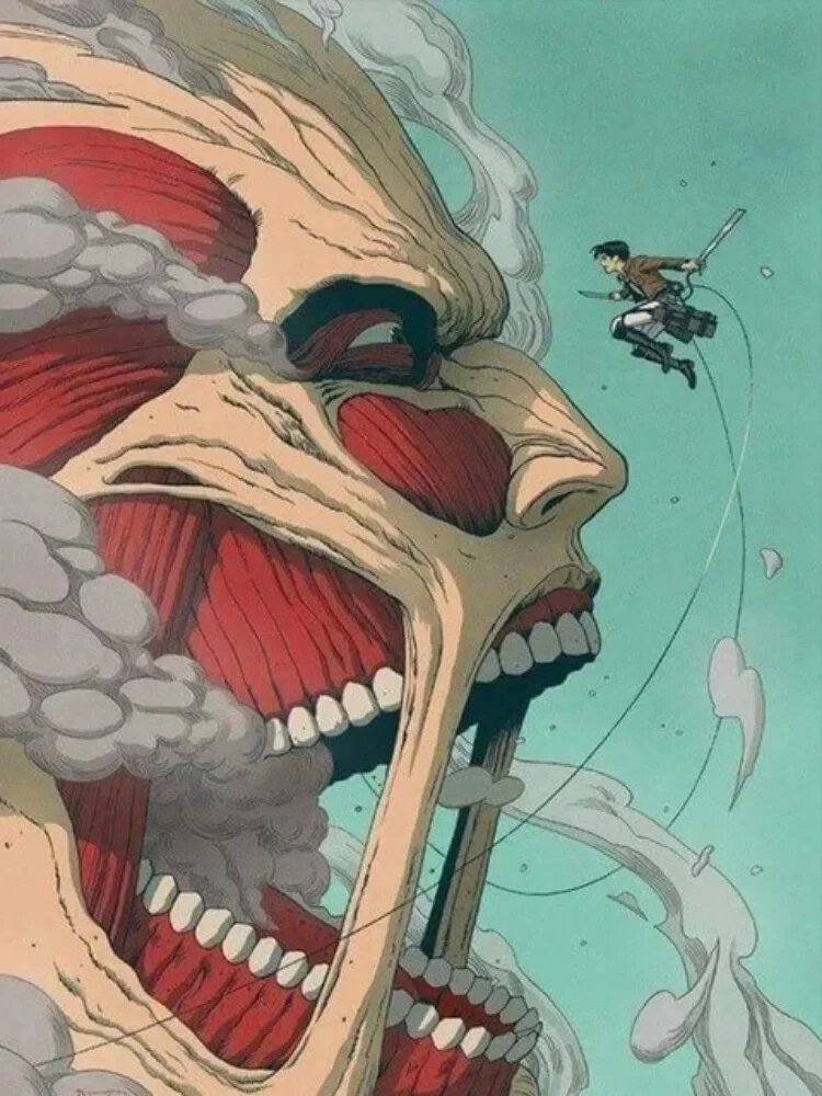 2024 New 5D Japanese Anime Attack on Titan Diamond Painting Kit Diamond Embroidery Color Oil Painting Hand Mosaic Art Home Decor