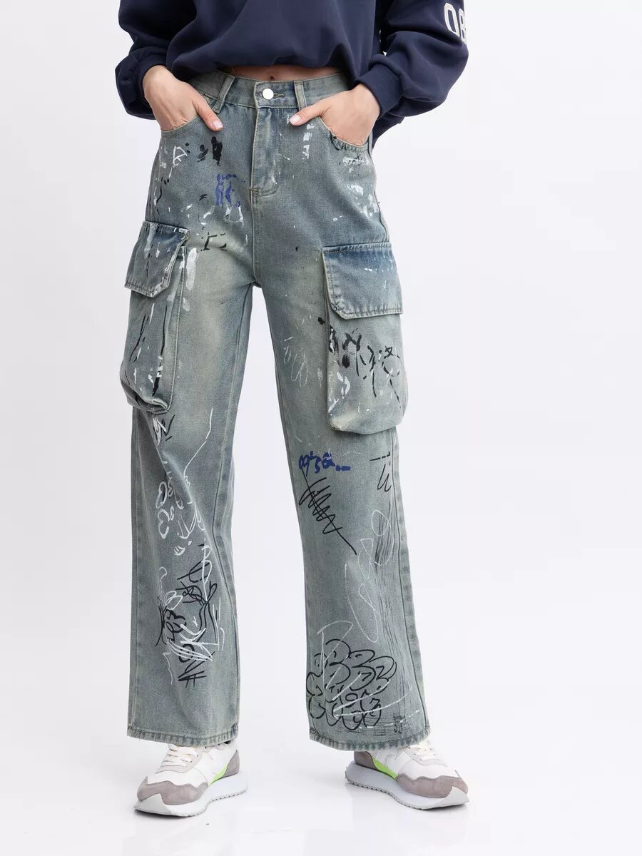 Джинсы карго 