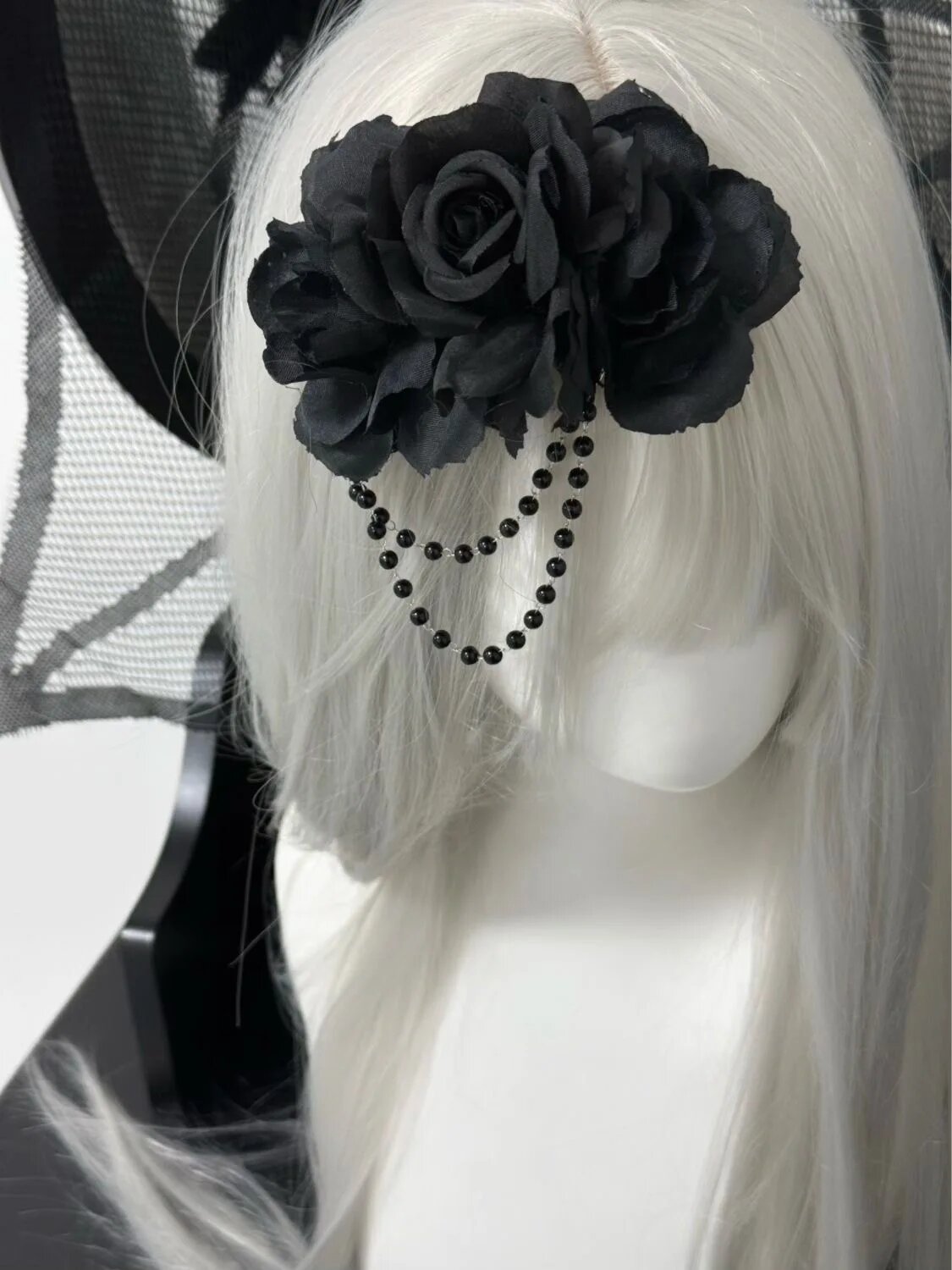 Оригинальная Лолита, черная роза, ручная работа, готическая заколка для волос, кружевной темный головной убор для субкультуры, аксессуары для волос Y2K