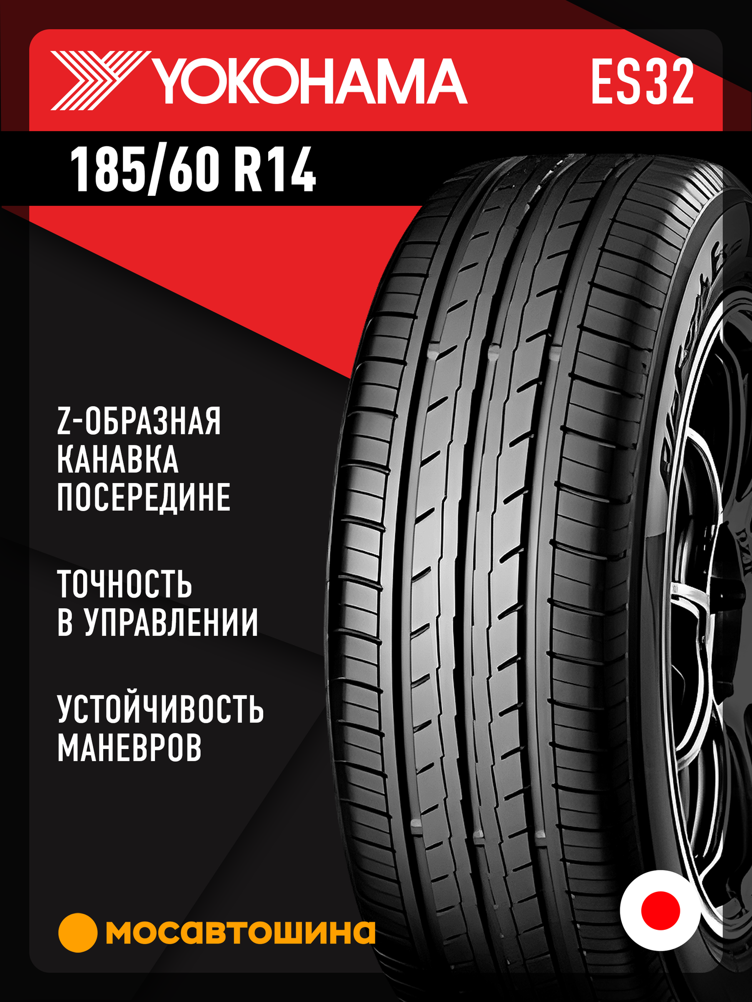 Летние автомобильные шины Yokohama Bluearth ES32 185/60 R14 82H