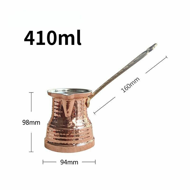 Soy турка для коф 410ml для кофе медная Серебряное покрытие Турецкий Ручной работы -HJ