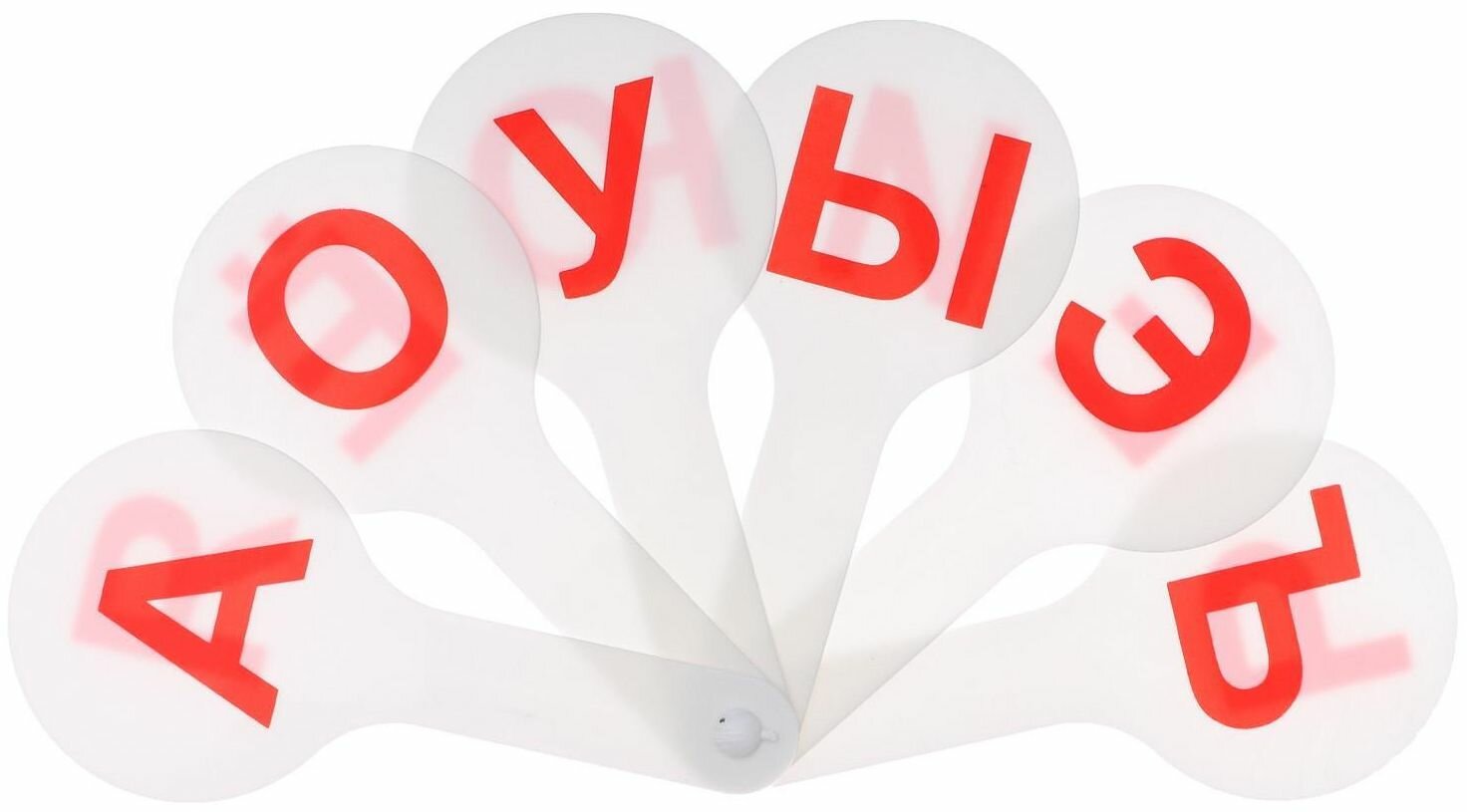 Веер-касса детская Calligrata с гласными буквами, 6 элементов, обучающая игра для детей