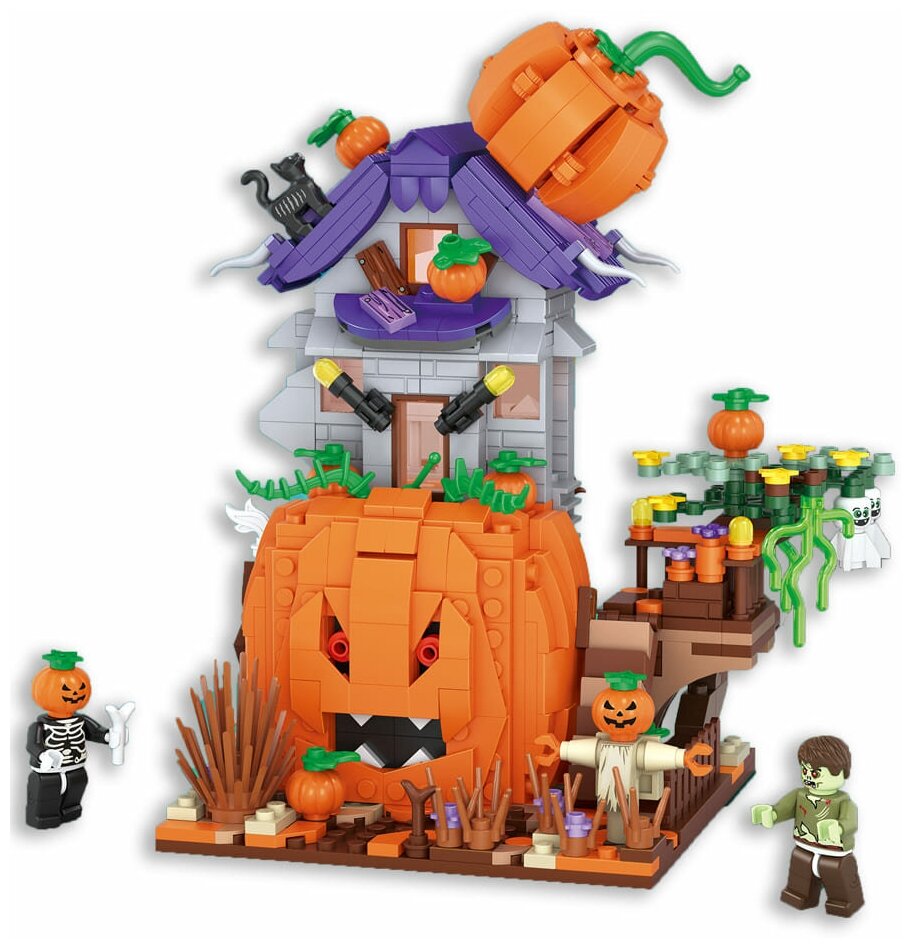 Конструктор LOZ mini Тыквенный домик 762 детали NO. 1249 Pumpkin house Ideas Series