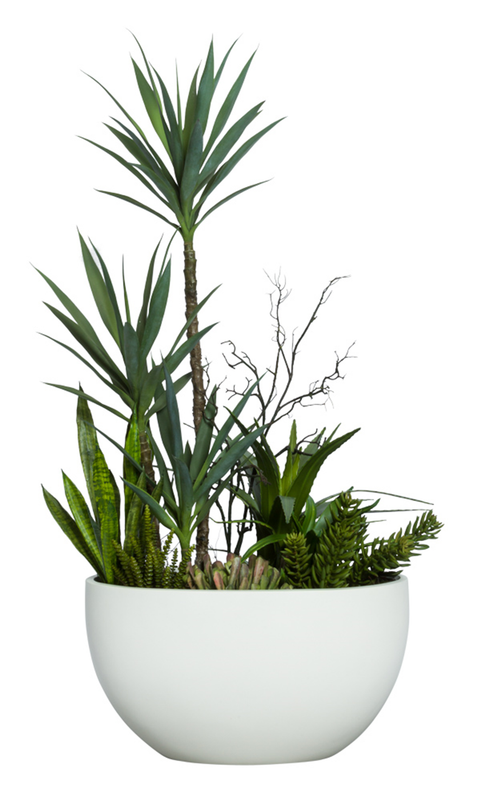 Искусственные растение в кашпо "Драцена с суккулентами", В 140 см