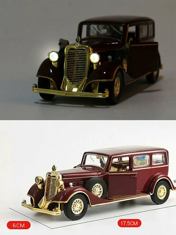 Машинки，1/32 Игрушка Коллекционный ретро-автомобиль 17,5х6х6 см/красный