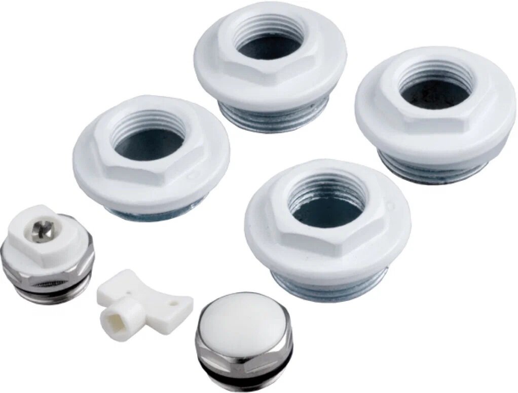 Комплект переходников STI, монтажный, для радиаторов, белый, настенный, 25x20 (1"x¾"), в блистере