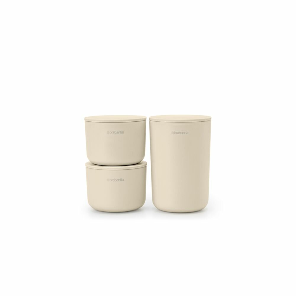 Контейнер с крышкой Brabantia "ReNew" 3шт бежевый 223501