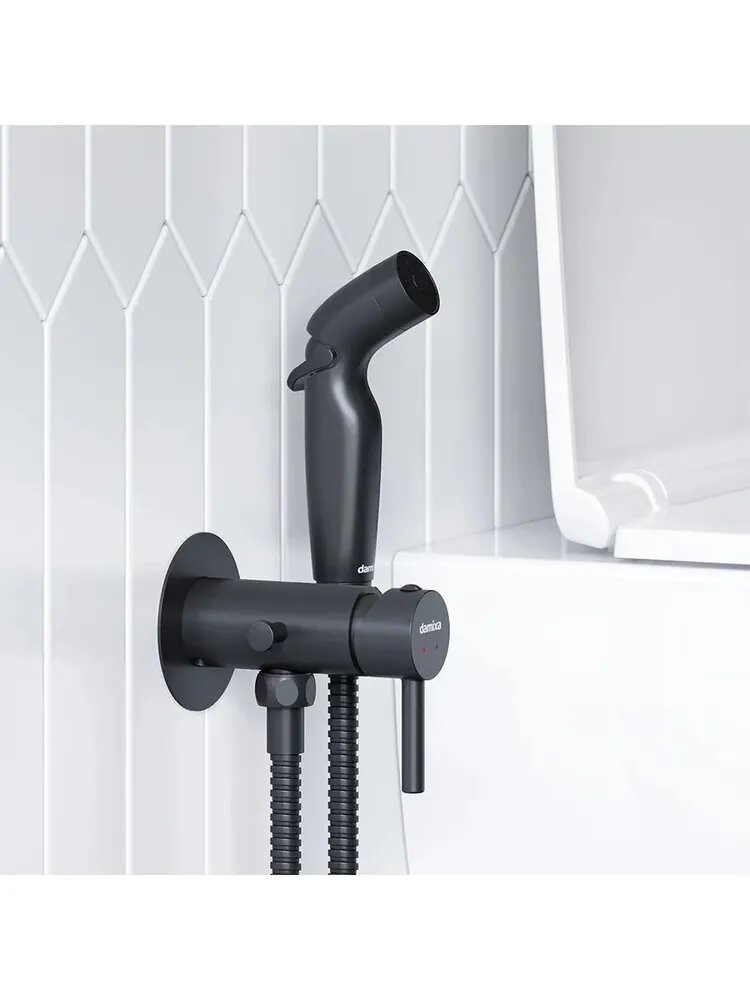 Гигиенический душ со смесителем Damixa Venus крепления на стену, черный