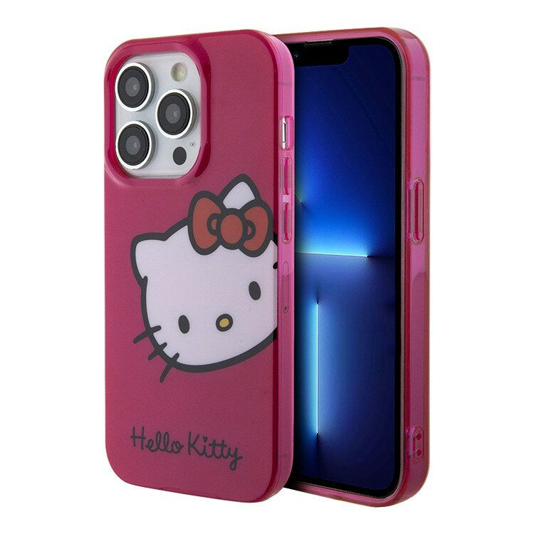 Hello Kitty пластиковый чехол для iPhone 15 Pro Max, Kitty Head розовый