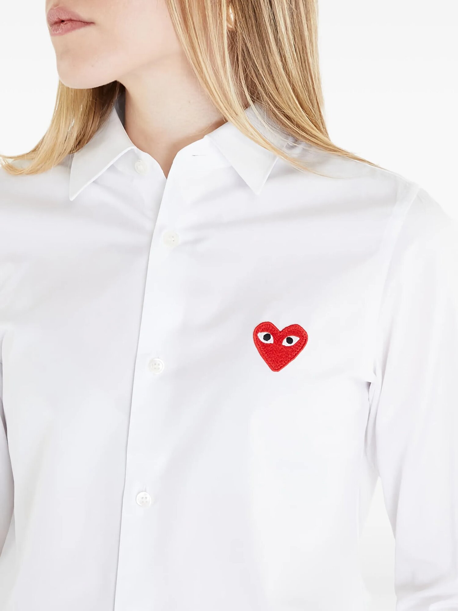 Рубашка Comme des Garcons PLAY, размер XS, белый — фото 1