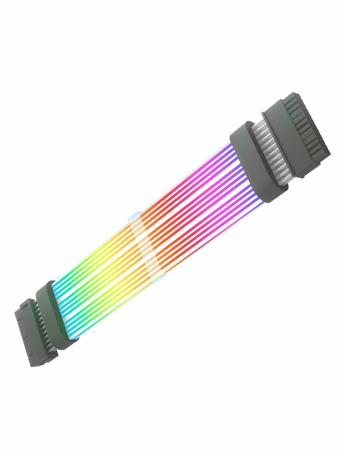 ARGB 24Pin Power Extension Cable With Double Side Lighting For PC Case, Soft Silicone 5V3pin ARGB Syncing PC Case