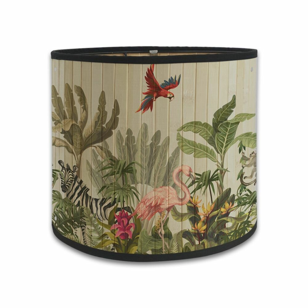 Барабанный абажур для настольной лампы торшера люстры, винтажный с рисунком птиц, сменный плафон, размер 30x30x30 см