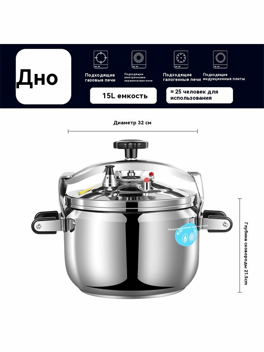 Скороварка , нержавеющая сталь, цвет серый металлик, для индукционной плиты