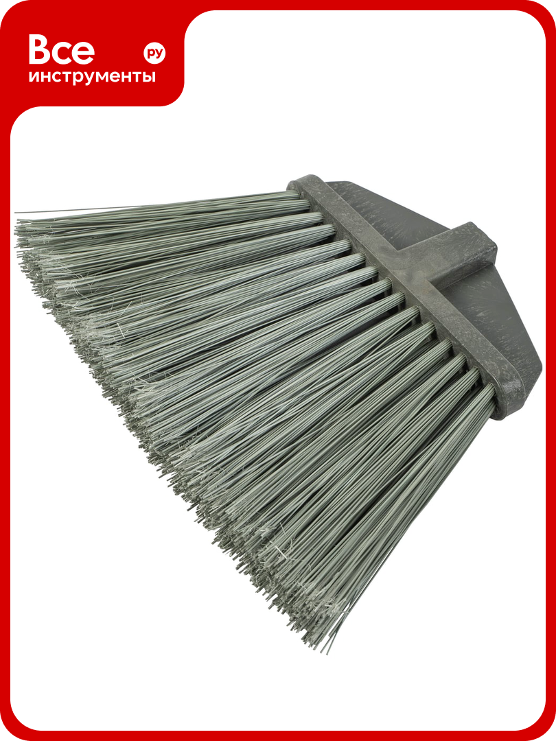 Полипропиленовая веерная метла КЭС распушенная, тулейка с резьбой 21 мм, без черенка, для уборки мусора