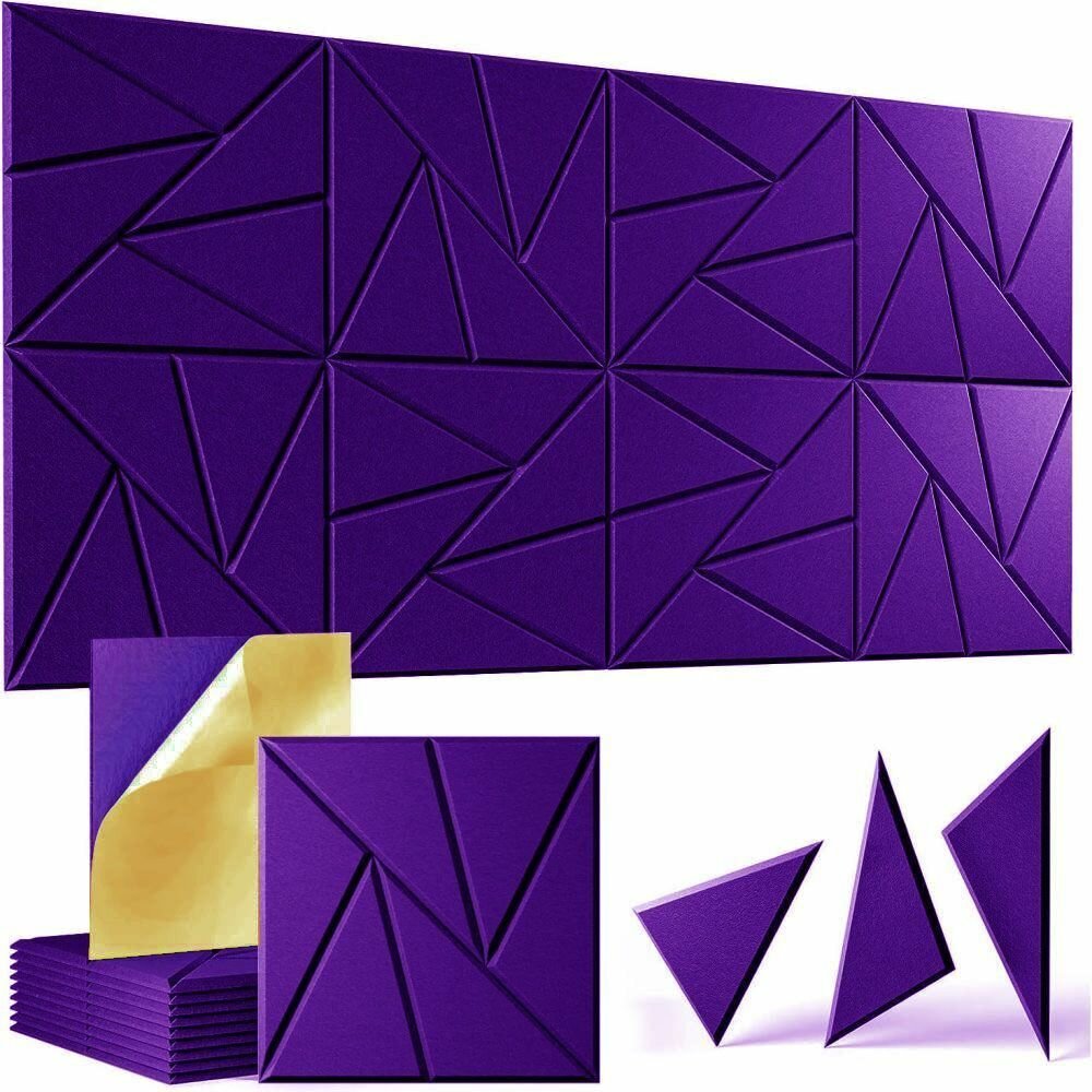 12листа Полиэфирное волокно высокой плотности Звукоизоляционная панель 30x30x0.9cm