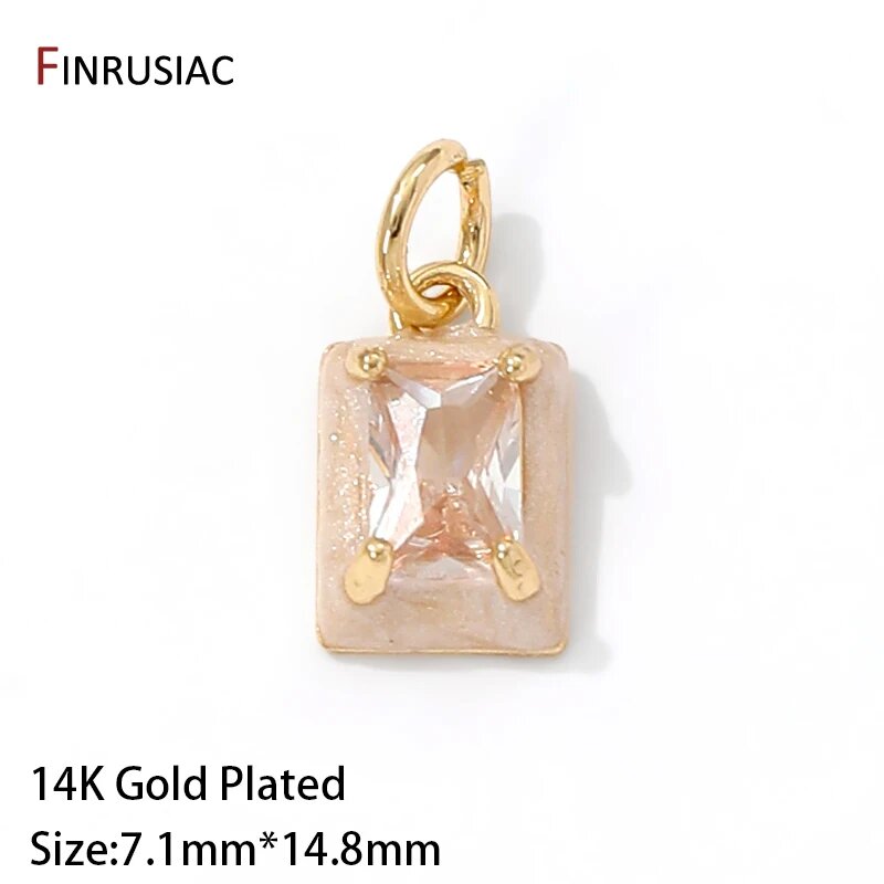 FINRUSIAC Подвеска 14K Gold Plated, 7.1*14.8 мм, 6 шт