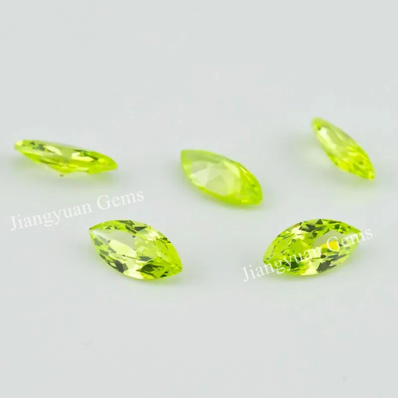 Размер 2x4 мм ~ 8x16 мм, огранка маркизы, свободный камень CZ AAAAA, яблочно-зеленый цирконий, синтетические драгоценные камни для ювелирных изделий