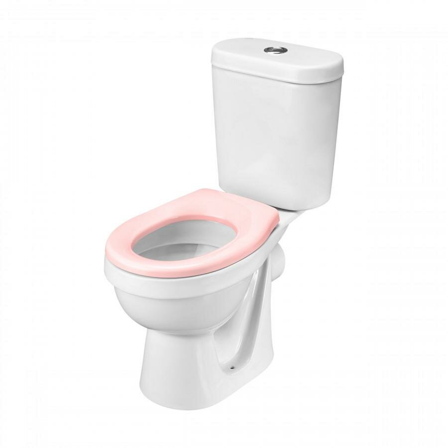 Унитаз компакт Santek каспер детский, горизонт. выпуск,1-а режим. арм, сиденье полипроп, пл. кр, розовый, сантек