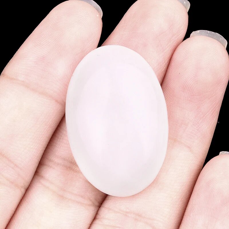 Кабошон из полудрагоценного камня Белый, 20x30mm 1PC, White jade