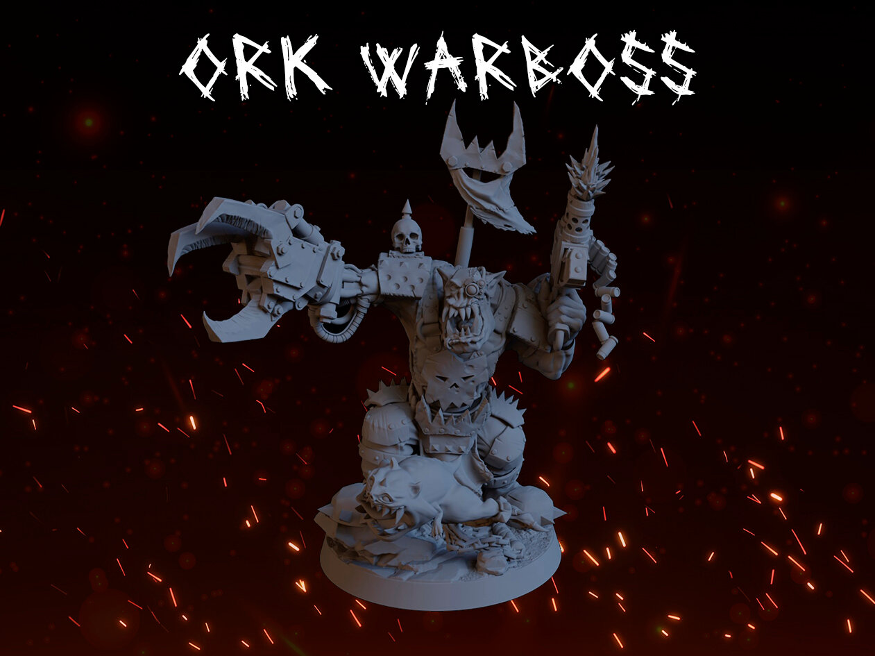 Набор миниатюр Warhammer 40000 (Вархаммер 40000) - Варбосс (Warboss) - Орки (Orc)