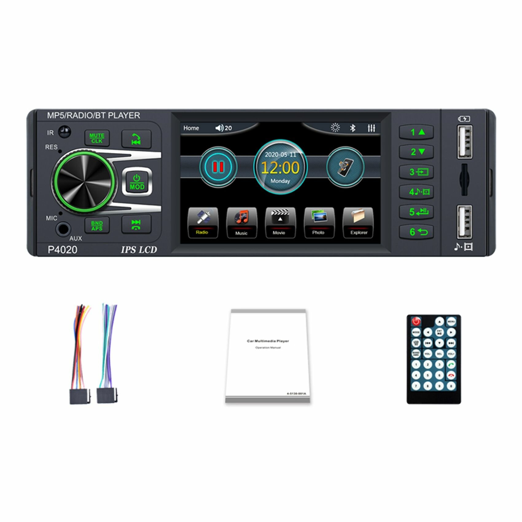 DIN Автомобильный радиоприемник MyPads с сенсорным экраном IPS P4020