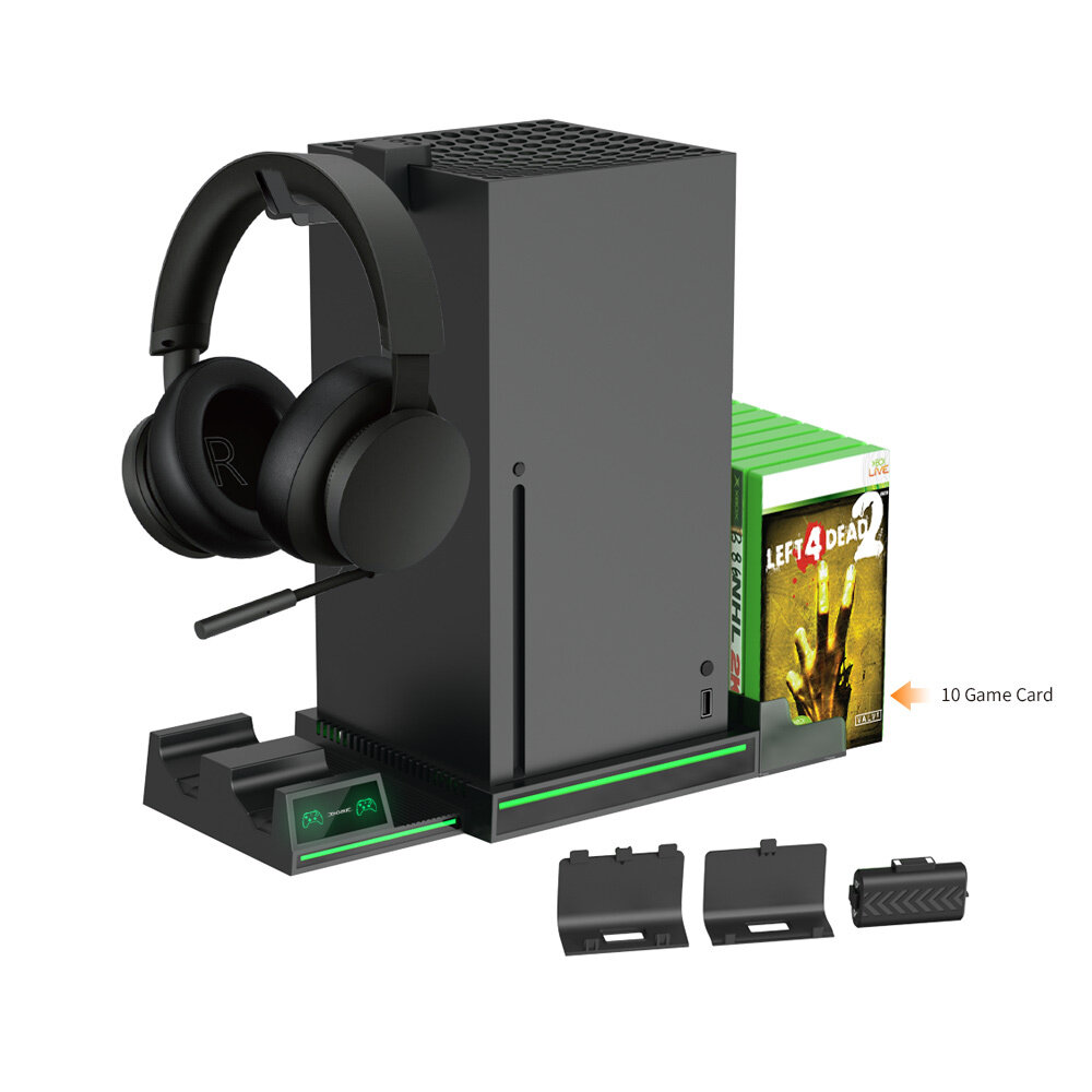 Вертикальная подставка с охлаждением для Xbox Series X / Многофункциональный стенд MyPads DOBE TYX-1622 для Xbox series X с индикаторами и функцией.