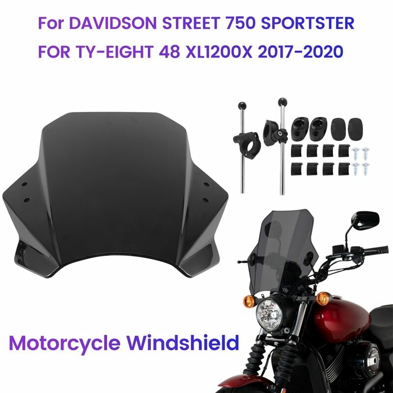 Ветровое стекло MyPads регулируемое для HARLEY DAVIDSON STREET 750, SPORTSTER FORTY-EIGHT 48, XL1200X 2017-2020
