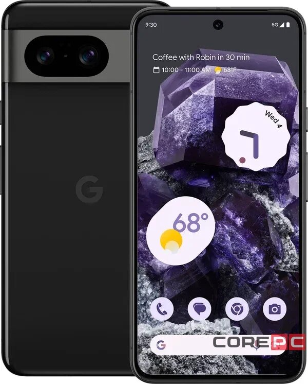 Смартфон Google Pixel 8 8/128Gb (Obsidian), современный дизайн, черный