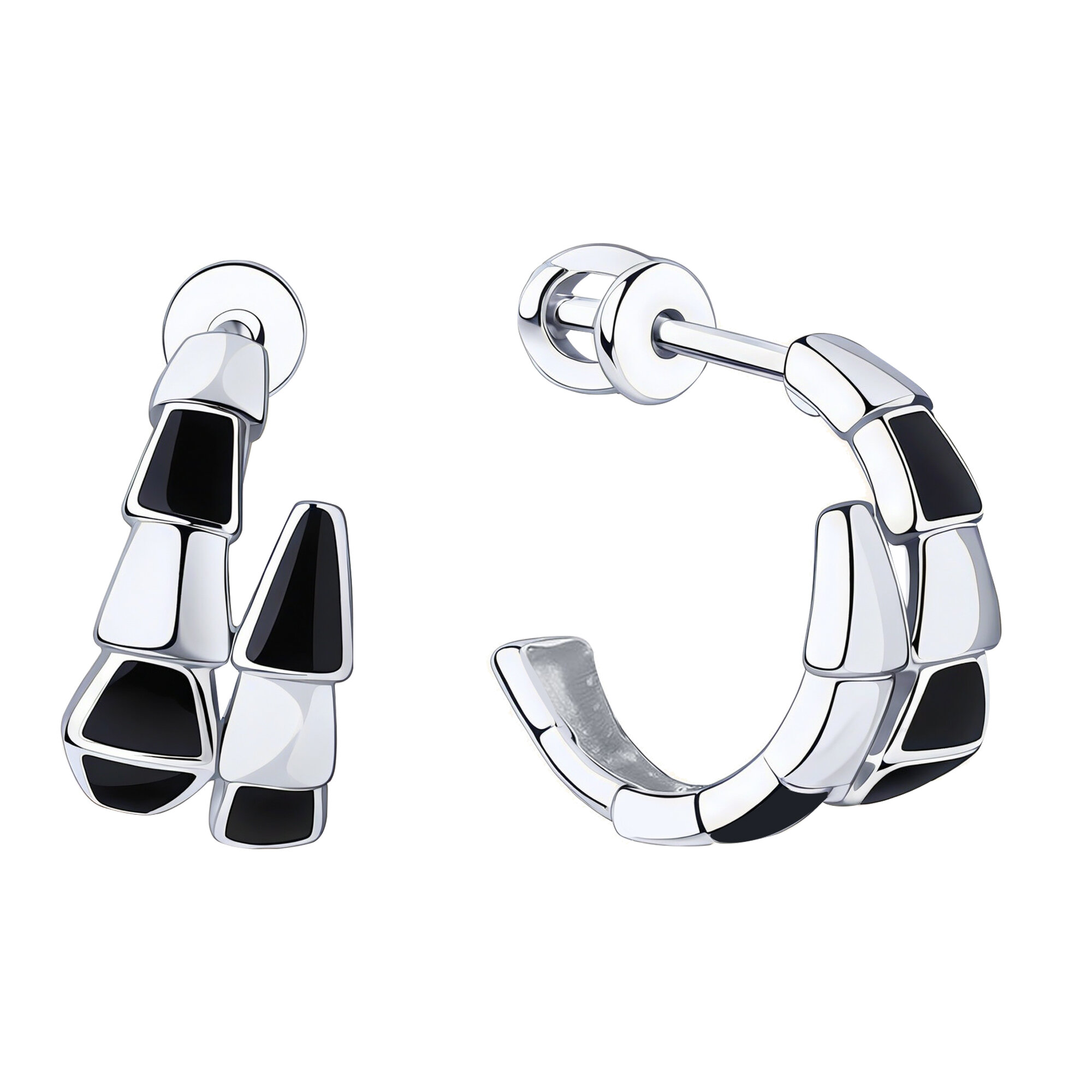 Серьги пусеты, серебро, 925 проба, родирование