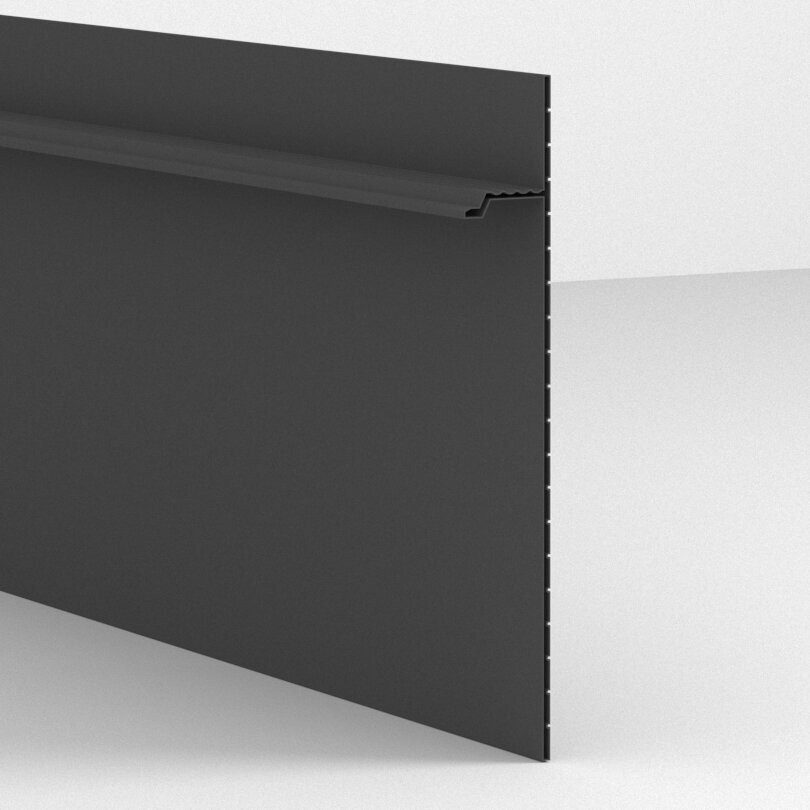 Теневой алюминиевый плинтус цвет черный матовый высота 100 мм. ПО 192 BLACK